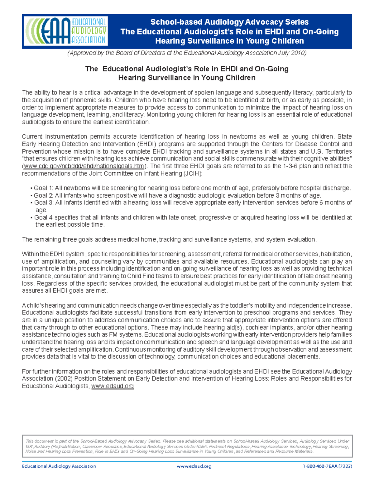 7 advocacy 07 10 - enclosed soft copy - Educational Audiology ...