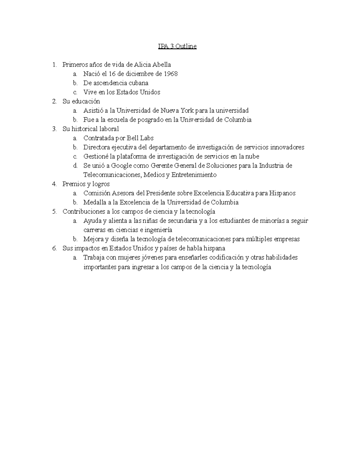 IPA 3 Outline-2 - Outline of speech given in class - IPA 3 Outline ...