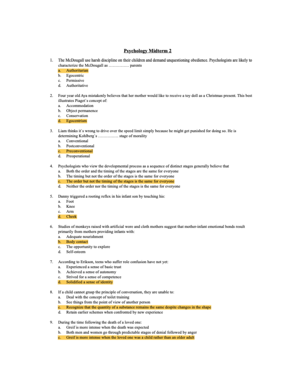Doc1 - midterm 2 practice, spring semester june 2023 - PSYC1000U - Studocu