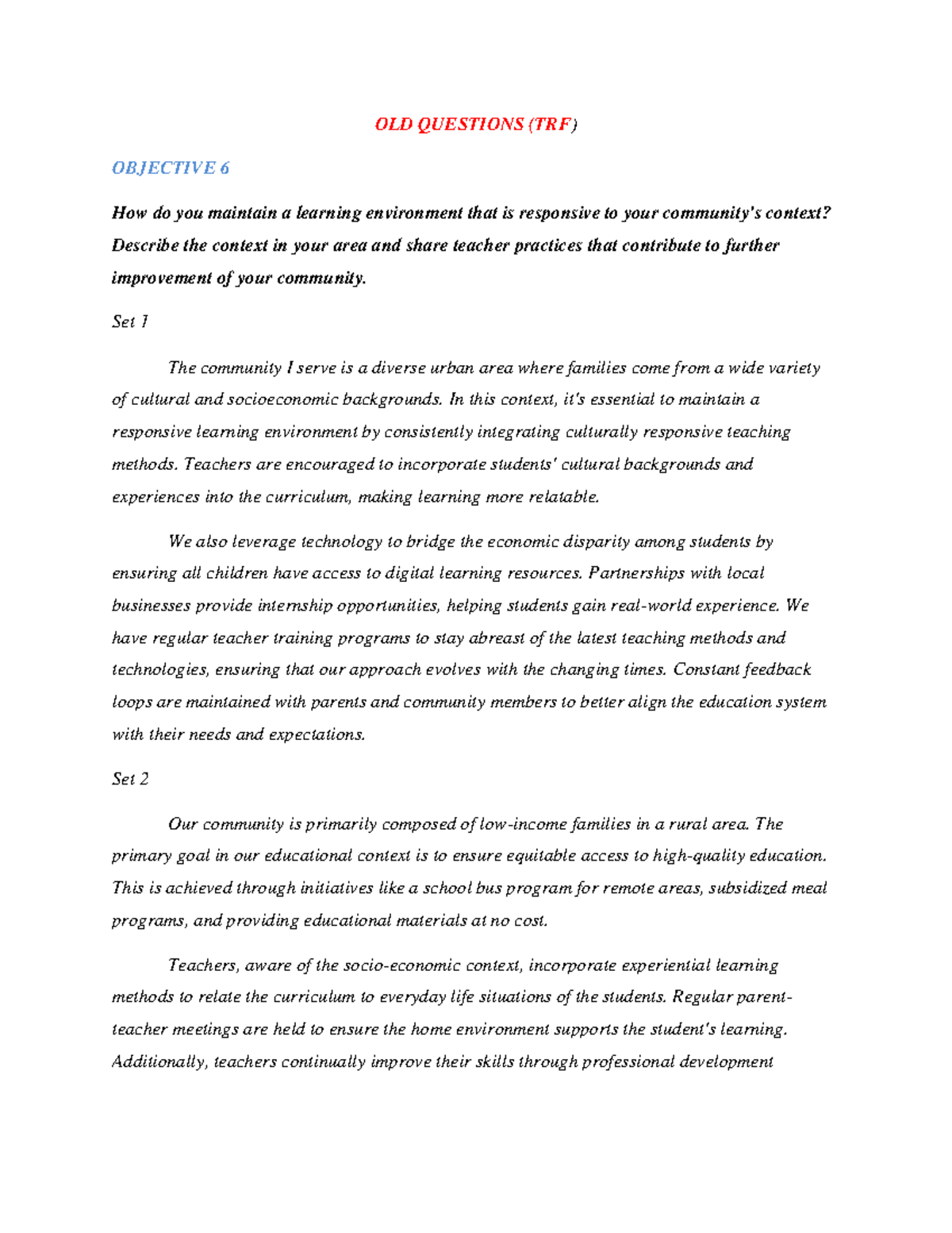 - Ashssh - OLD QUESTIONS (TRF) OBJECTIVE 6 How do you maintain a ...