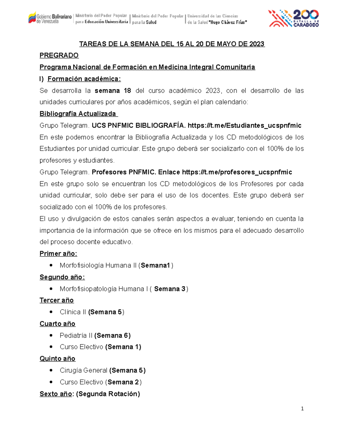 Tareas DE LA Semana DEL 15 AL 20 Mayo2023 - TAREAS DE LA SEMANA DEL 15 ...