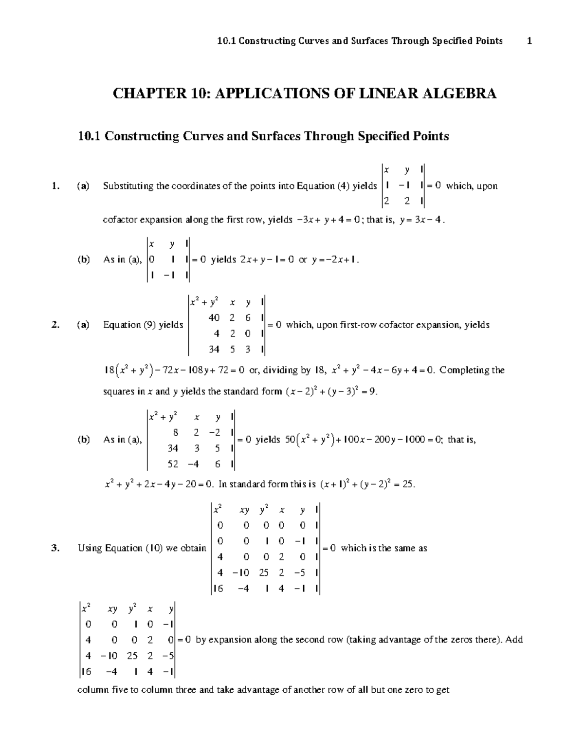 Ch10 - Textbook solutions of Chapter 10 - 10 Constructing Curves and ...