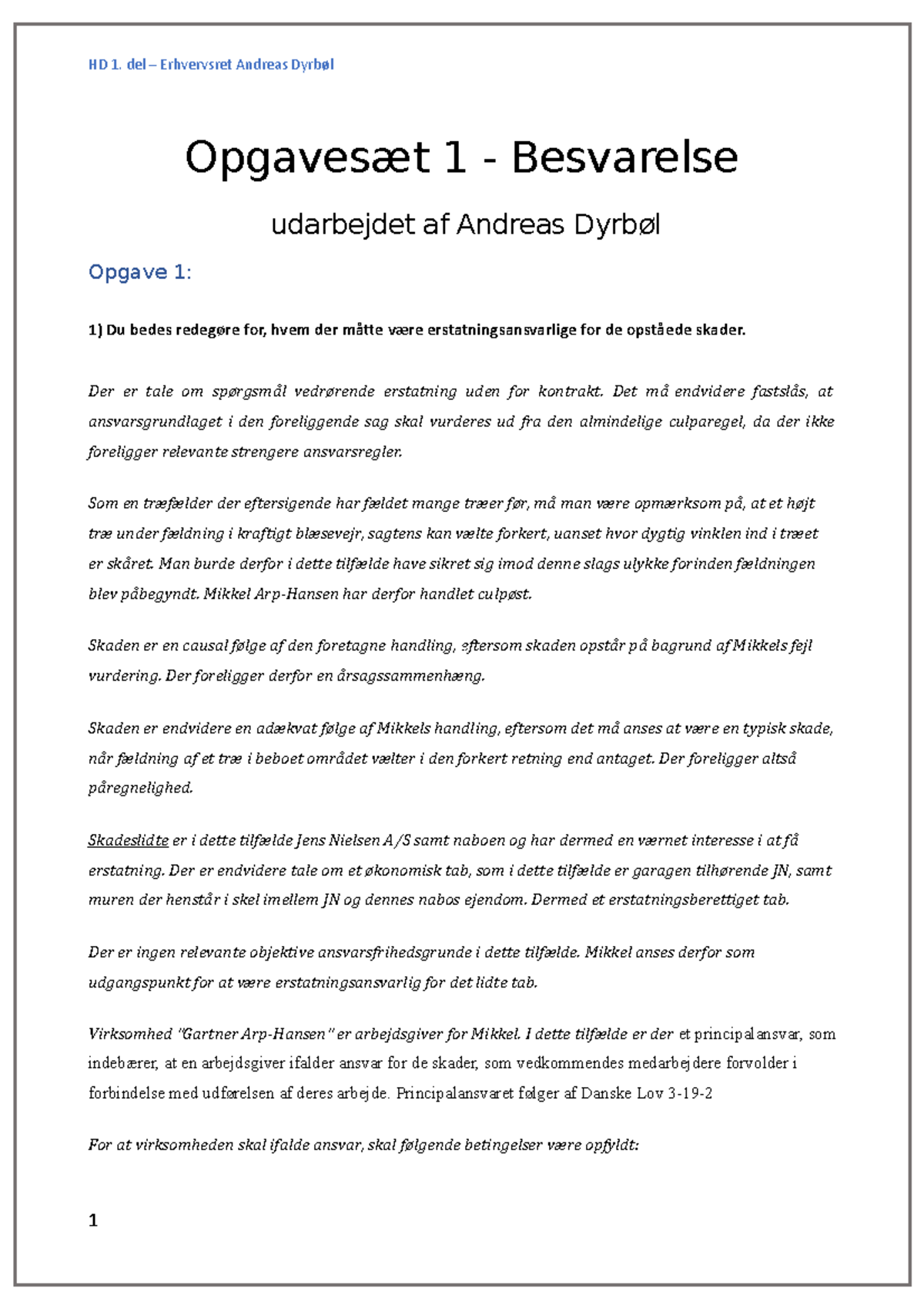 Opgavesæt 1 - Besvarelse - $ Opgavesæt 1 - Besvarelse udarbejdet af ...
