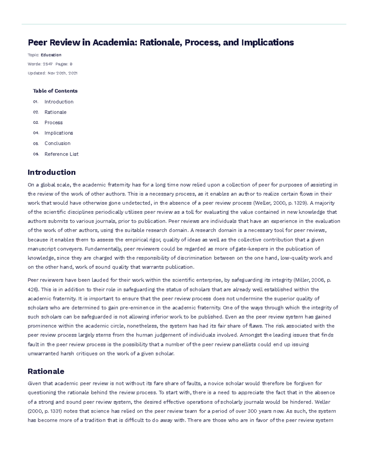 Peer Review in Academia- Rationale, Process, and Implications Free ...