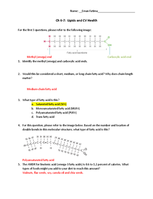 Chapter 6 Lipids notes - 02/21/ Lipids Types of Lipids Triglycerides ...