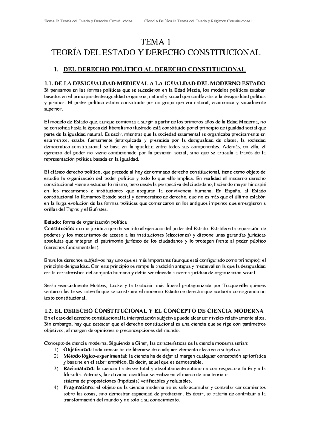 Consti tocho - gyug - Tema 1: Teoría del Estado y Derecho Constitucional Ciencia Política I ...