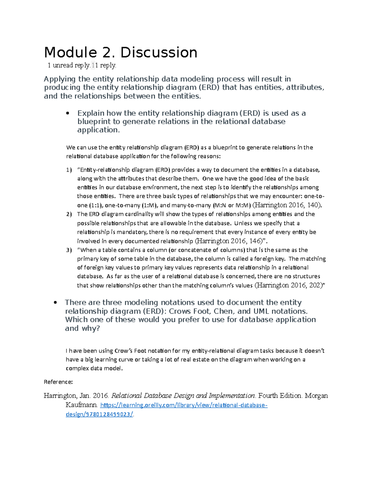 Discussion - Module 2. Discussion 1 1 unread reply. 1 1 reply. Applying ...