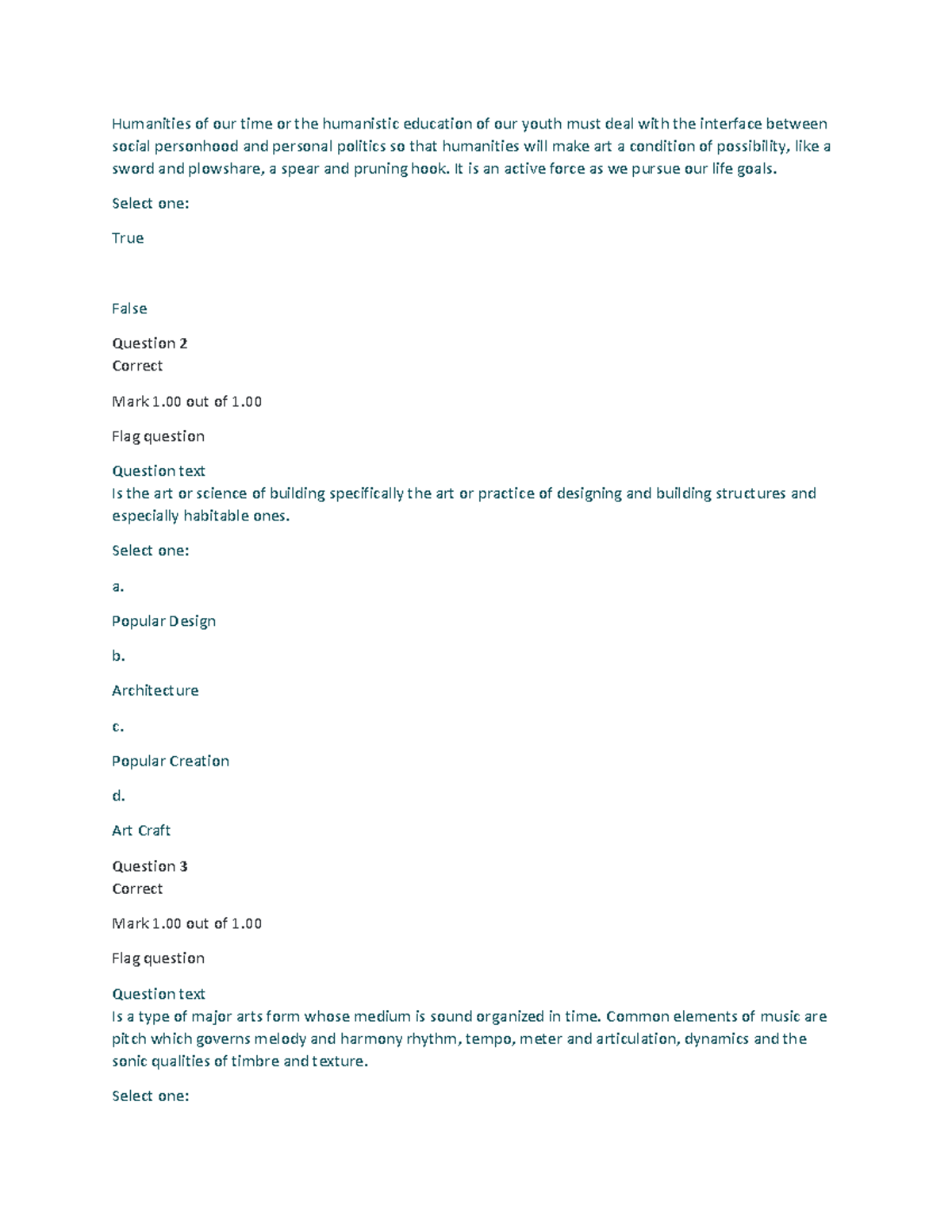 0000 - quiz - Humanities of our time or the humanistic education of our ...
