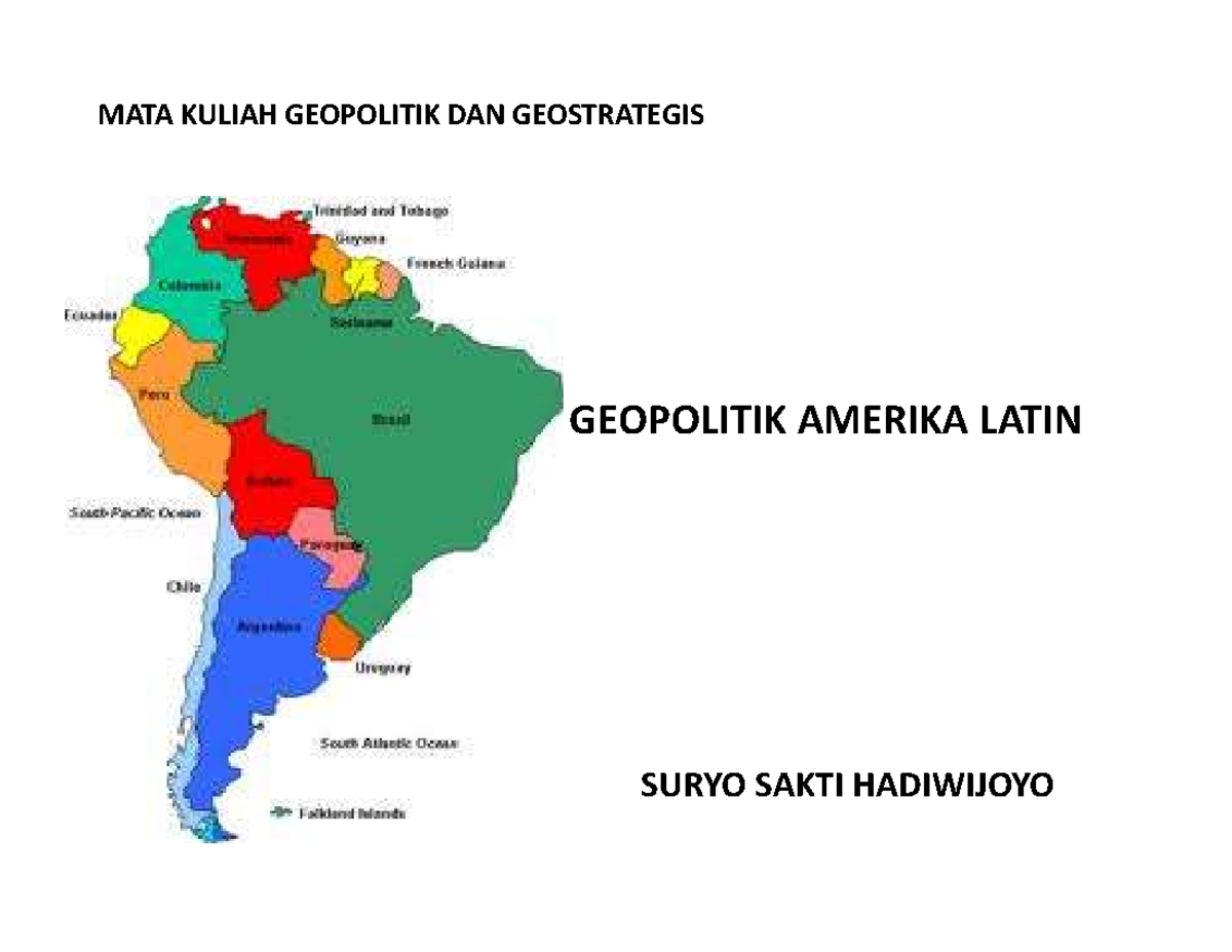 The Geopolitics of Latin America - GEOPOLITIK AMERIKA LATIN SURYO SAKTI ...