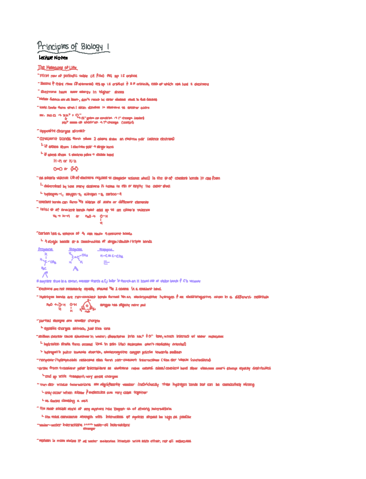 Principles of Biology 1 Lecture Notes - Principles of Biology ####### I ...