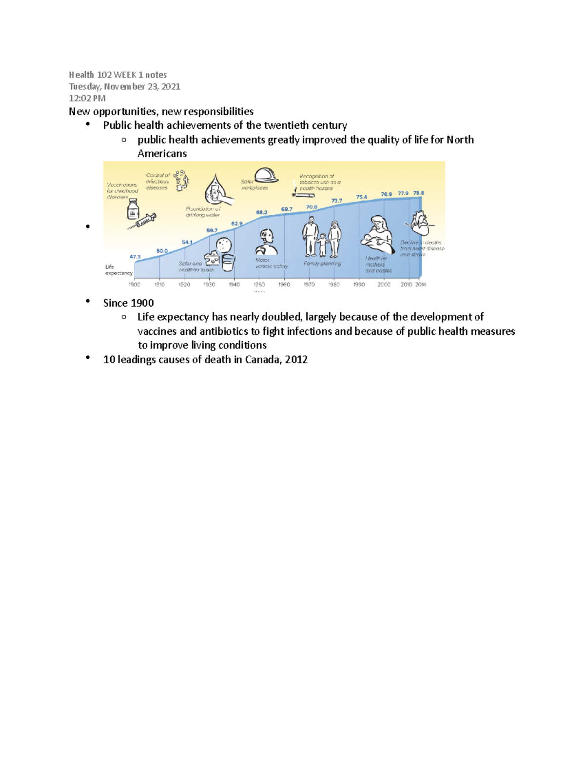Health 102 WEEK 1 notes - Health 102 WEEK 1 notes Tuesday, November 23 ...