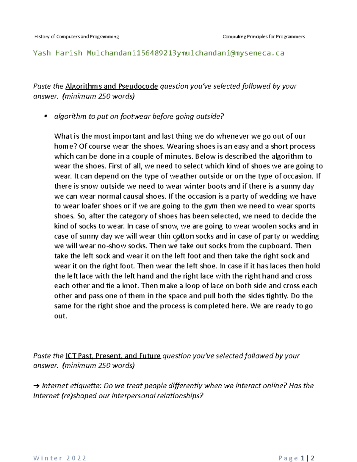 CP4P Week4 Activity - week 4 assignment - History of Computers and Programming Computing ...