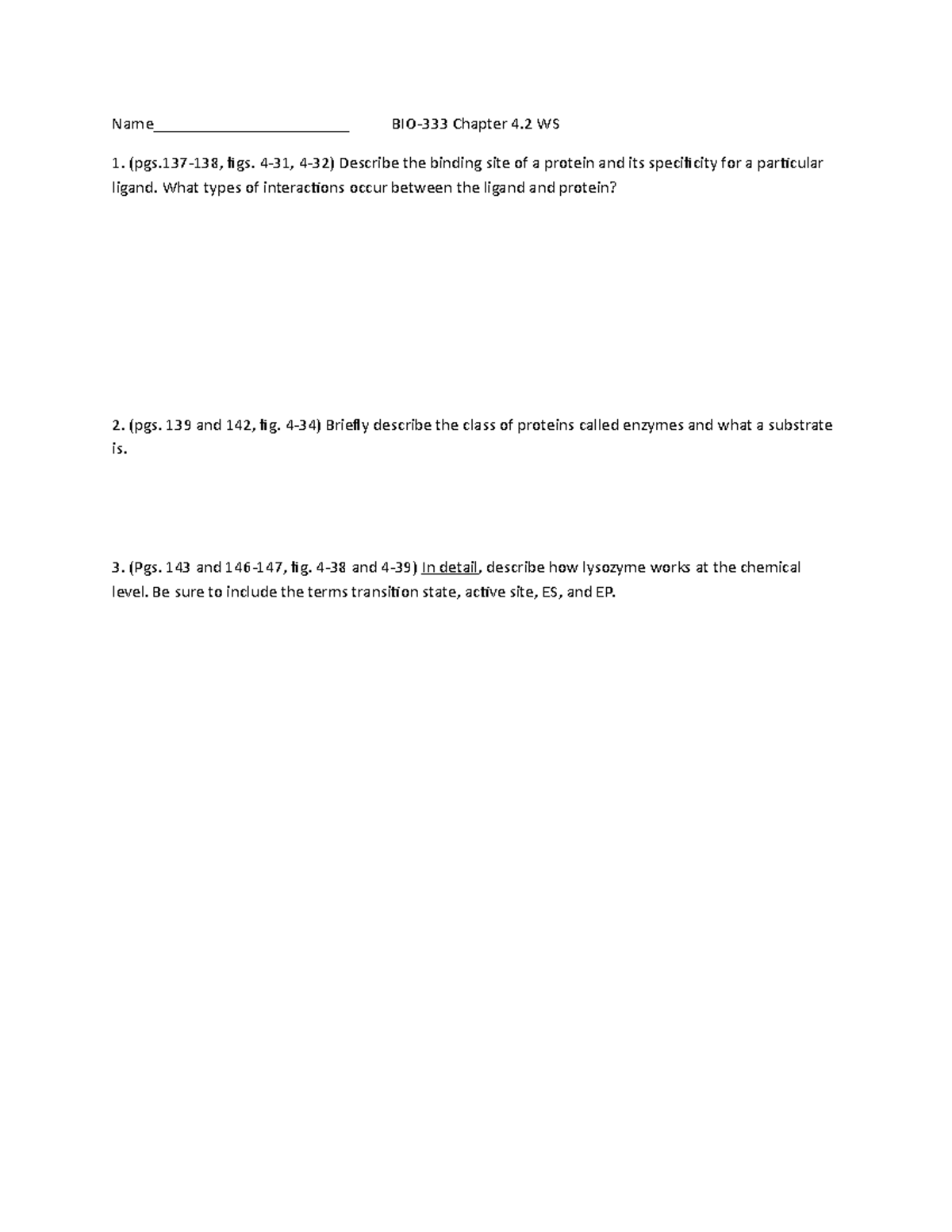 Bio333 CH4.2 Guide - Name_______________________ BIO-333 Chapter 4 WS ...