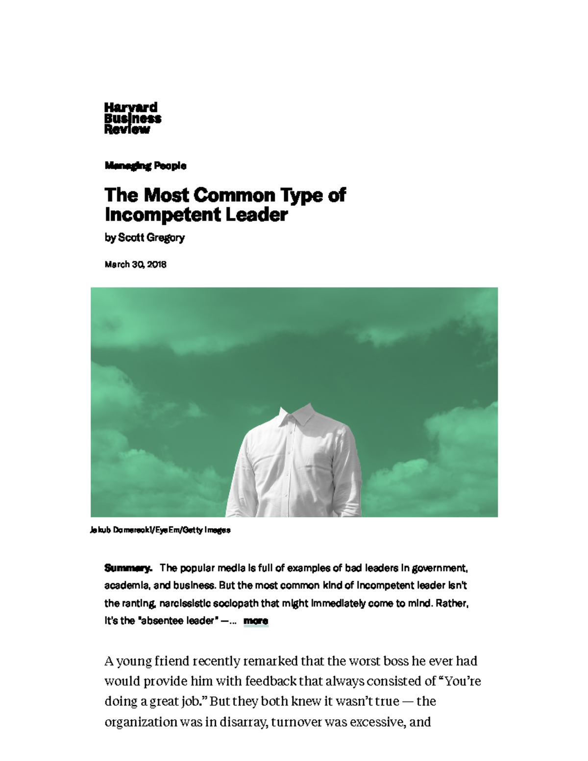 The Most Common Type of Incompetent Leader - Managing People The Most ...