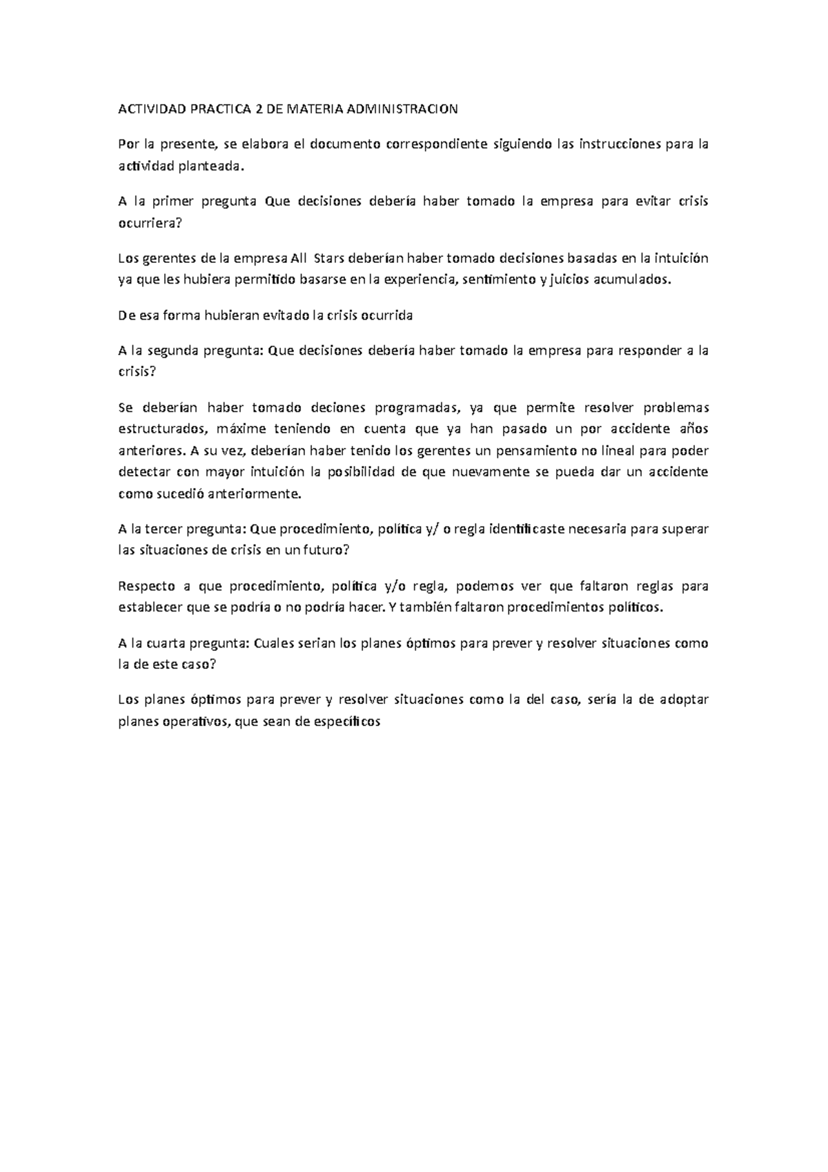 Actividad Practica 2 DE Materia Administracion - ACTIVIDAD PRACTICA 2 DE MATERIA ADMINISTRACION ...