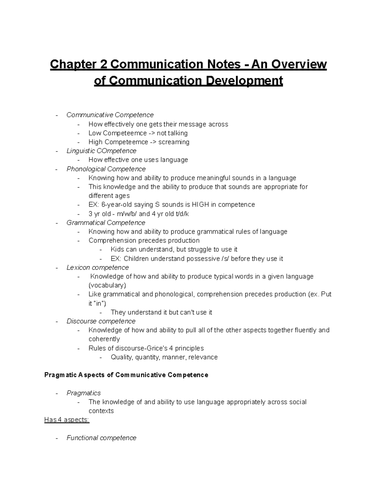 COMD1333 - Chapter 2 - An Overview of Communication Development ...