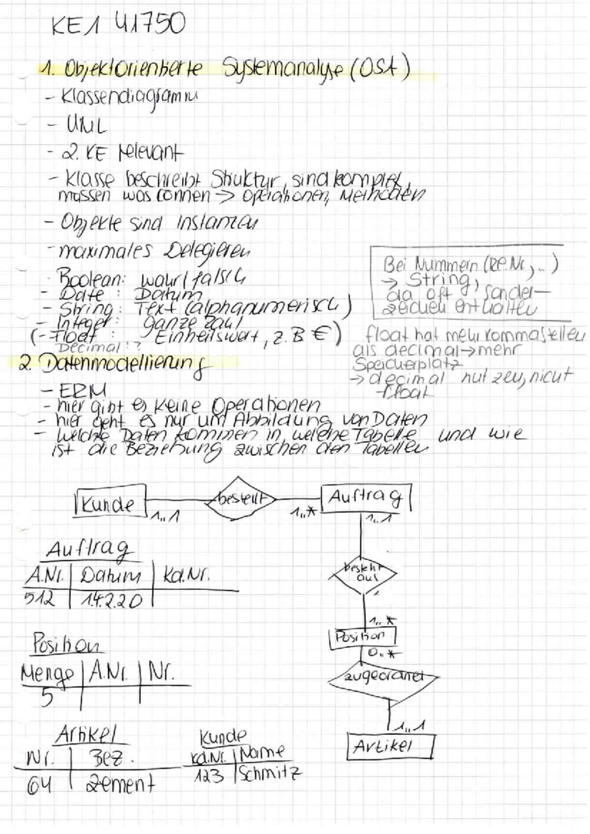 KE1 Übersicht und kleine Zusammenfassung - Modellierung von ...