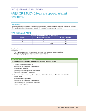 U4AOS1 - Questions for unit 4 aos 1 biology questions for SACS and exam ...