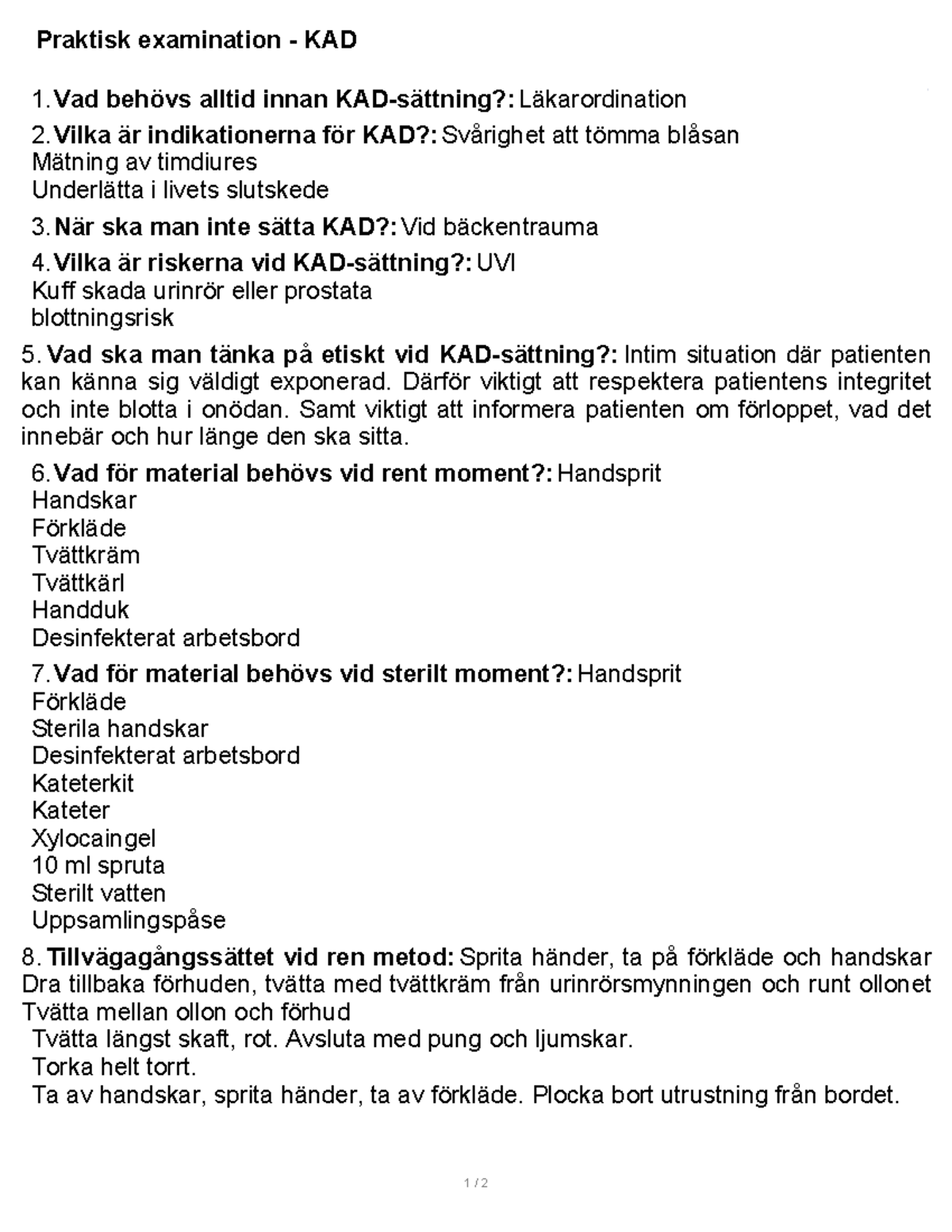 Praktisk examination - KAD - Praktisk examination - KAD Vad behövs ...