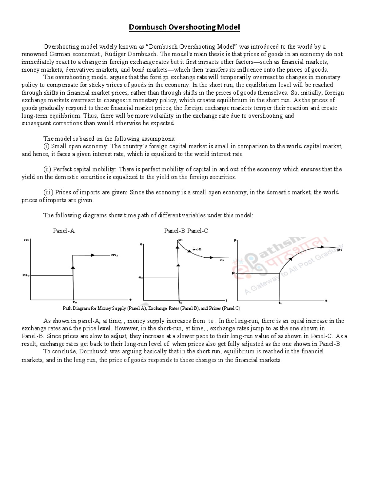 Dbom - overshooting model - Dornbusch Overshooting Model Overshooting ...