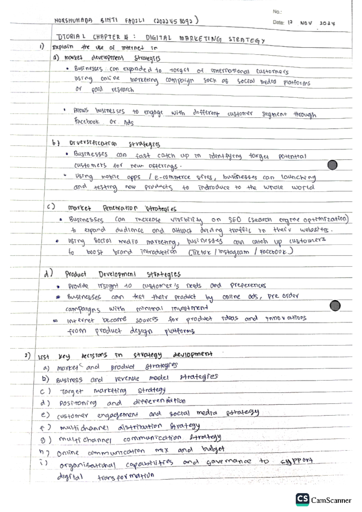 Tutorial chapter 4 - No.: NORSHUHADA SINTI FADZLI (202245 3092) Date ...