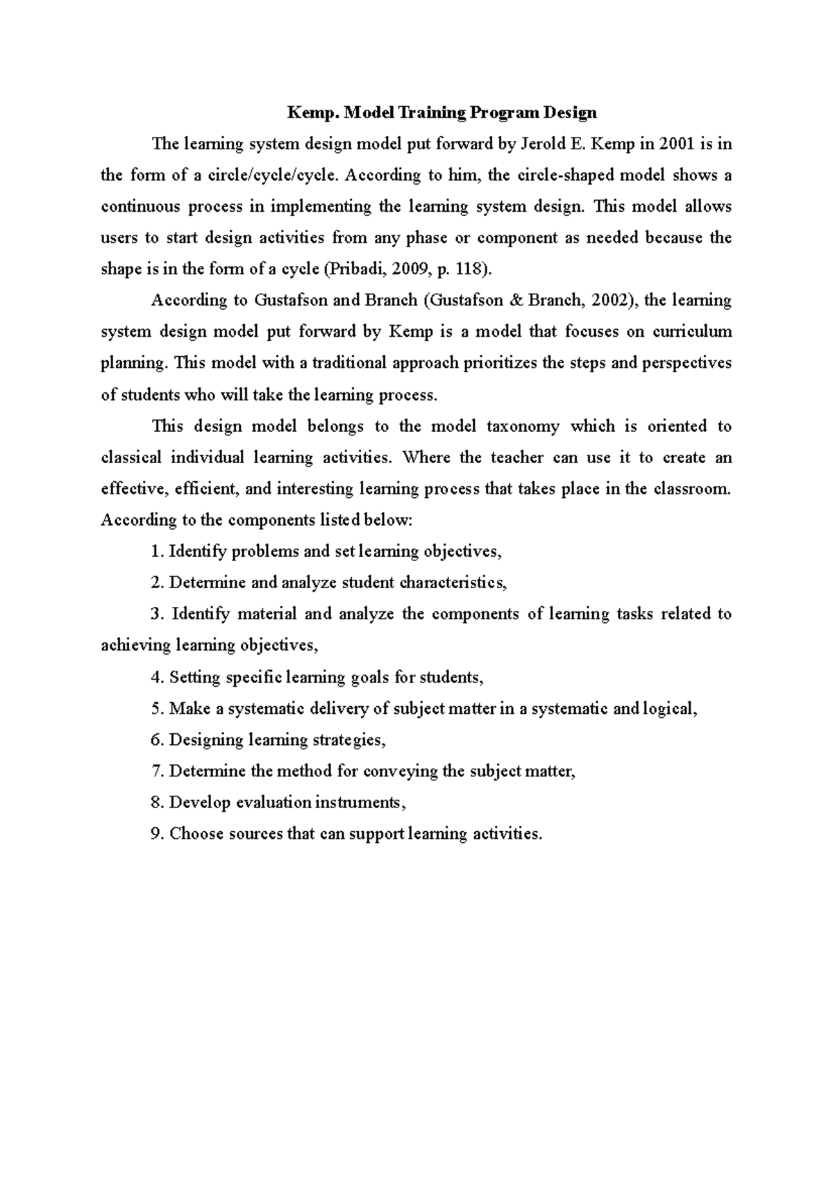 Kemp. model training program design - Kemp. Model Training Program ...