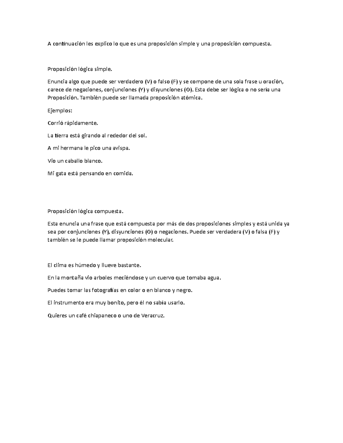 Proposicion simple y compuesta - A continuación les explico lo que es ...