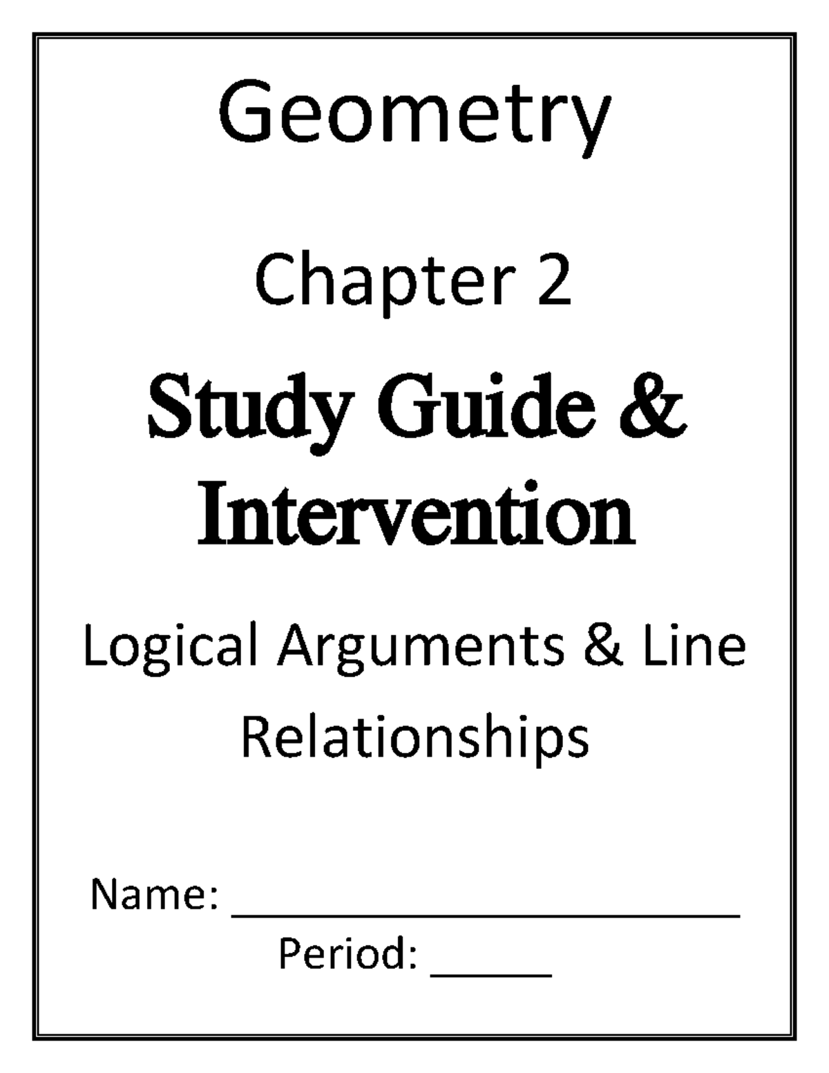 Ch 02 SG - was sent here by teacher - Geometry Chapter 2 Study Guide ...