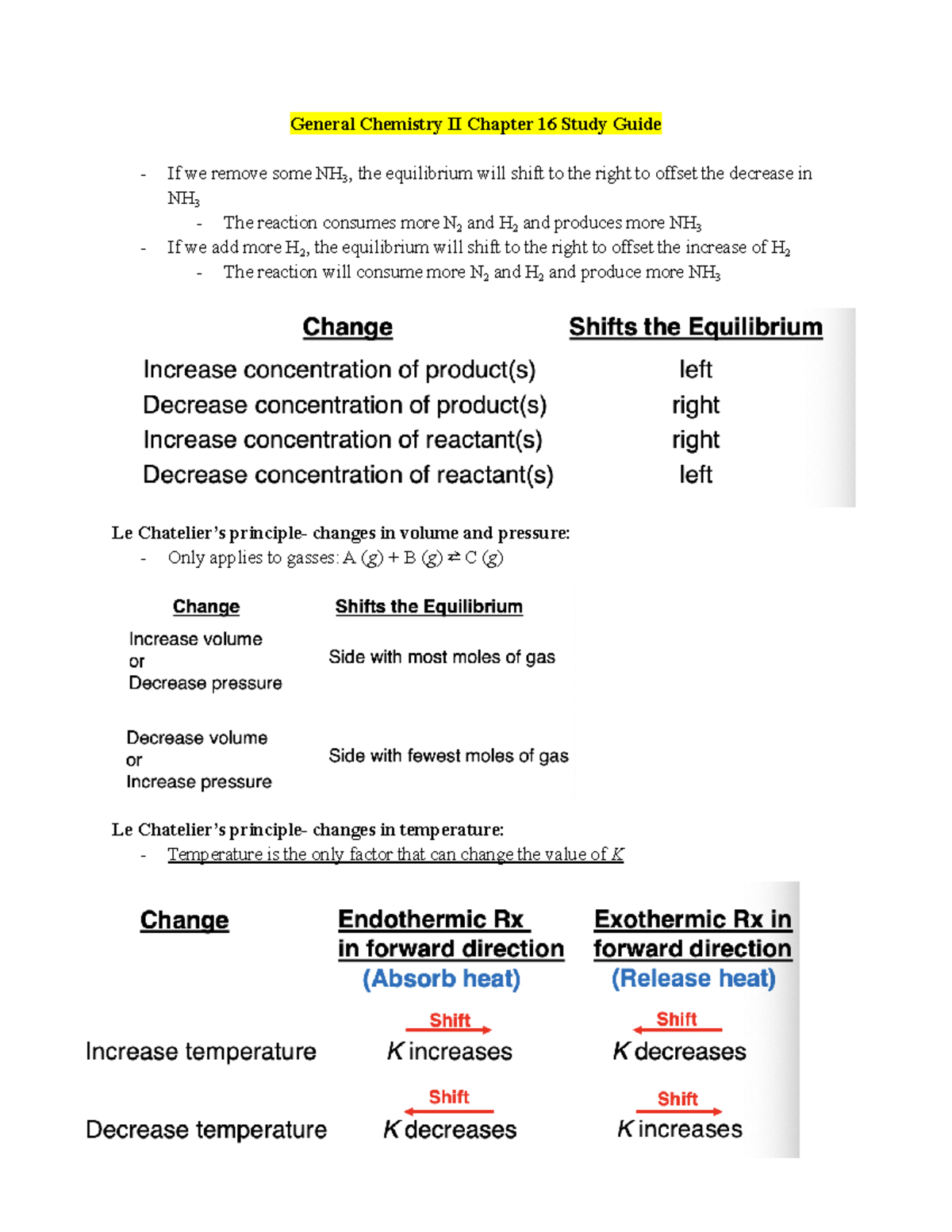 General Chemistry II Chapter 16 Study Guide Pt14 - Studocu