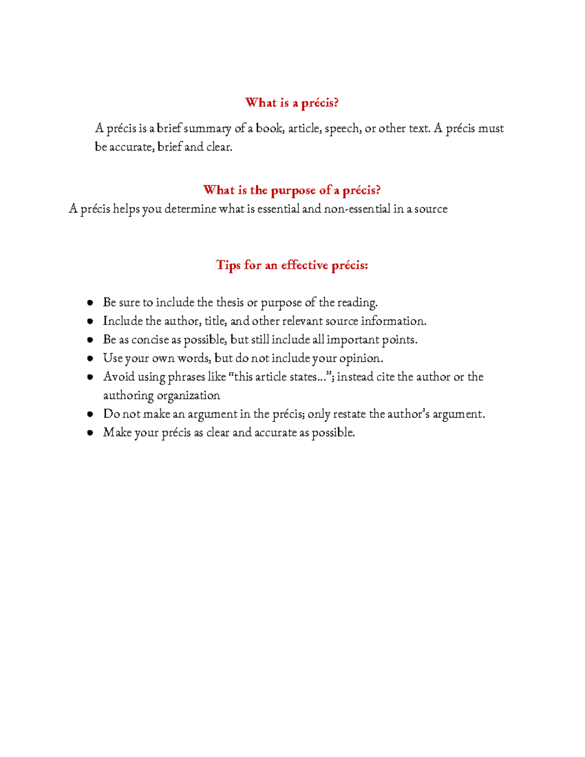 - What is a précis - What is a précis? A précis is a brief summary of a ...