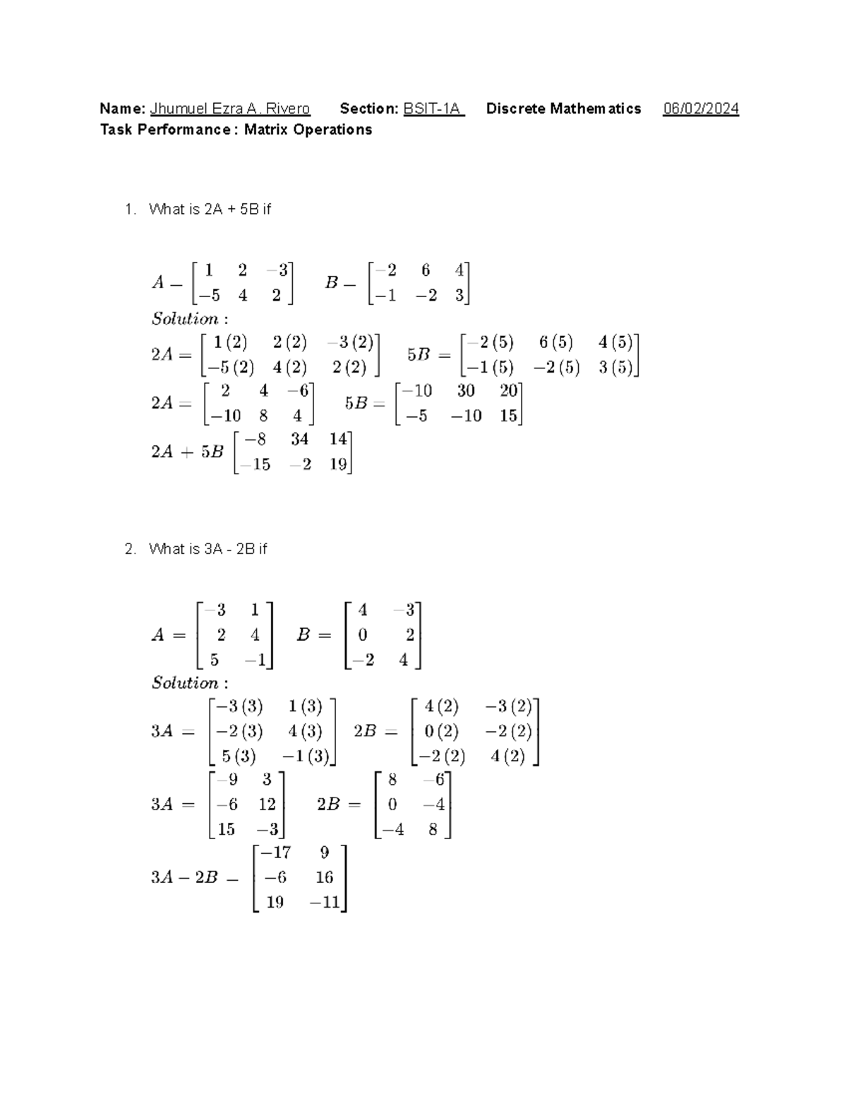 05 Task Performance 01 - Discrete Math TP - Discrete Structures 1 (Discrete Mathematics) - Studocu