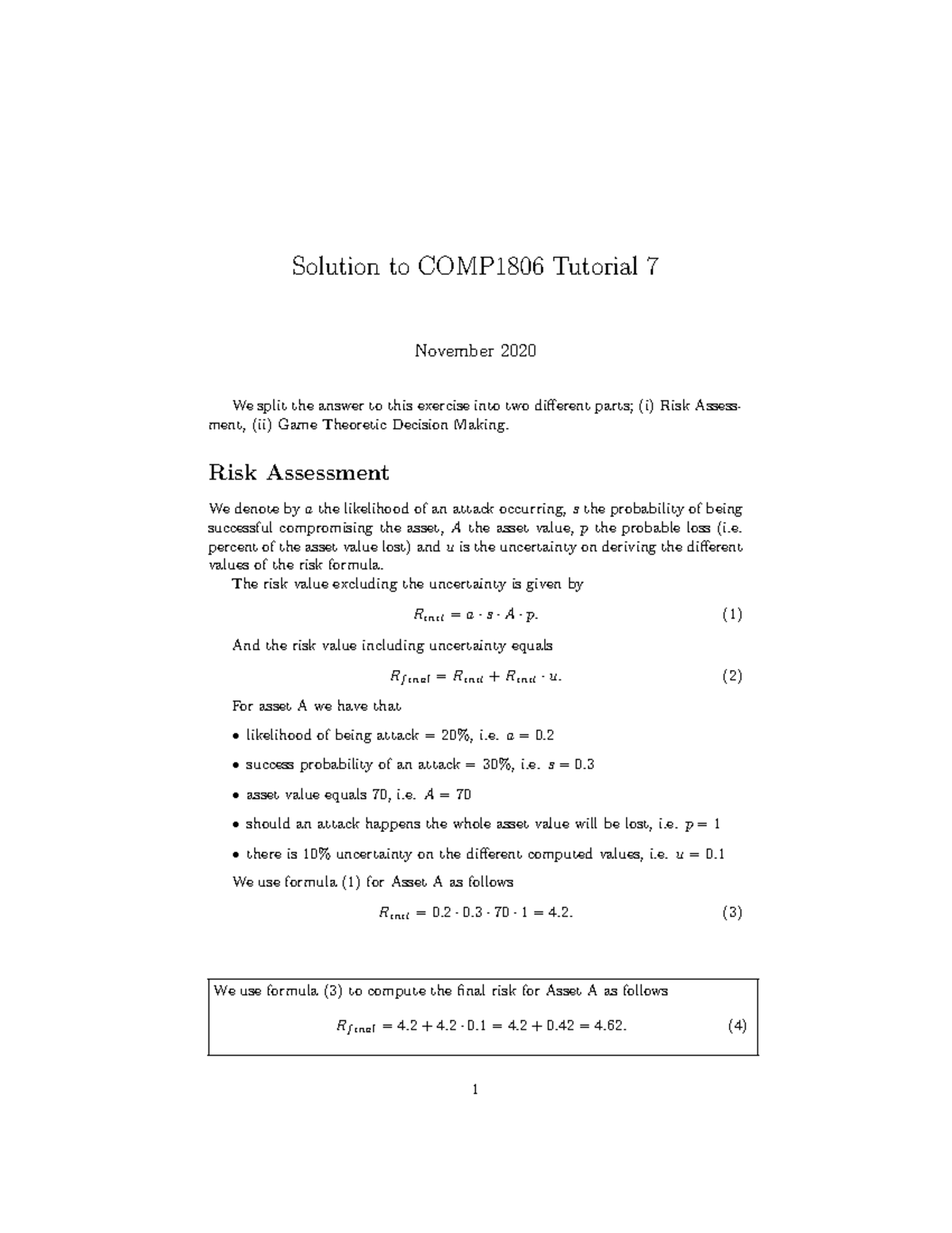 COMP1806 Tutorial 7 Answer - Solution to COMP1806 Tutorial 7 November 2020 We split the answer ...