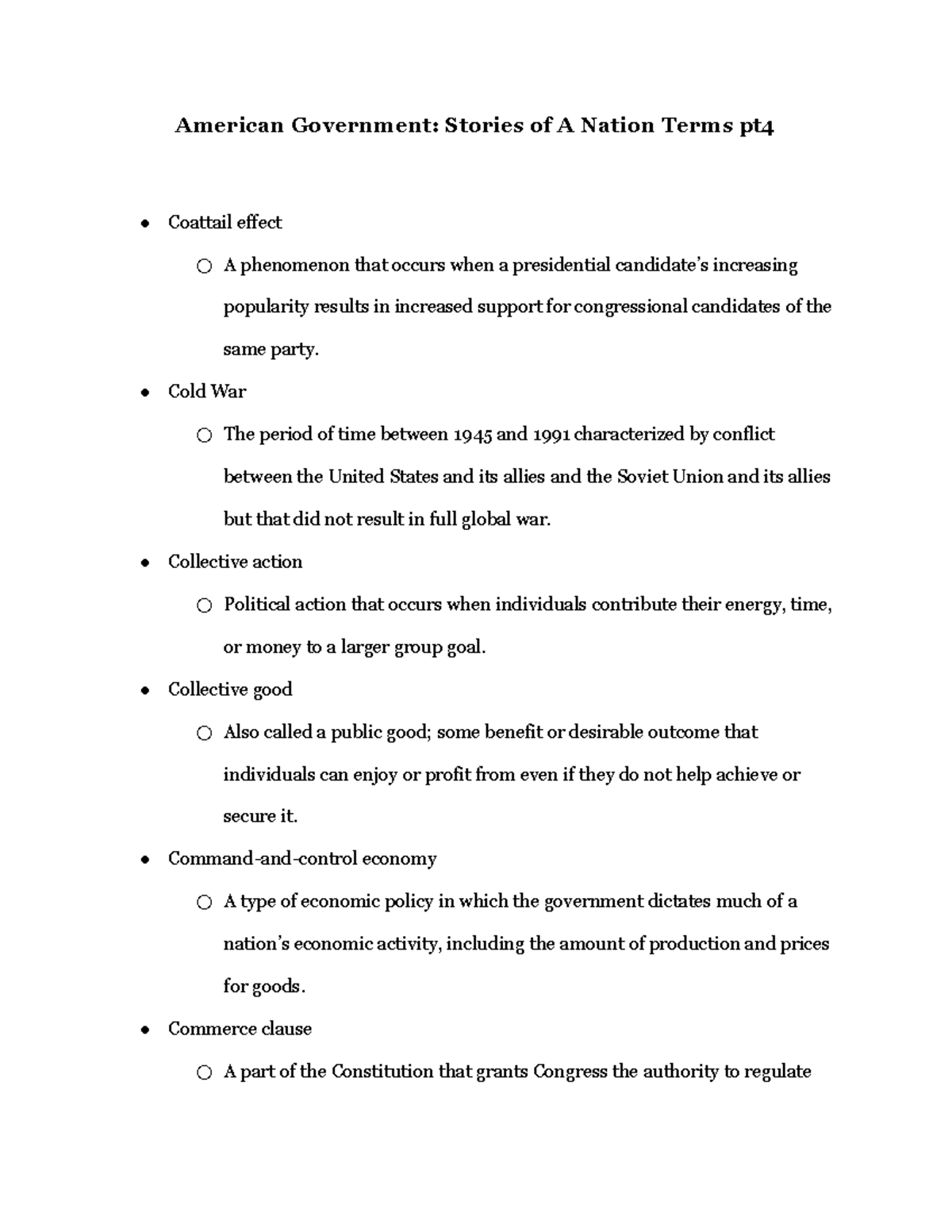 American Government Stories of A Nation Terms pt4 - Cold War The period ...