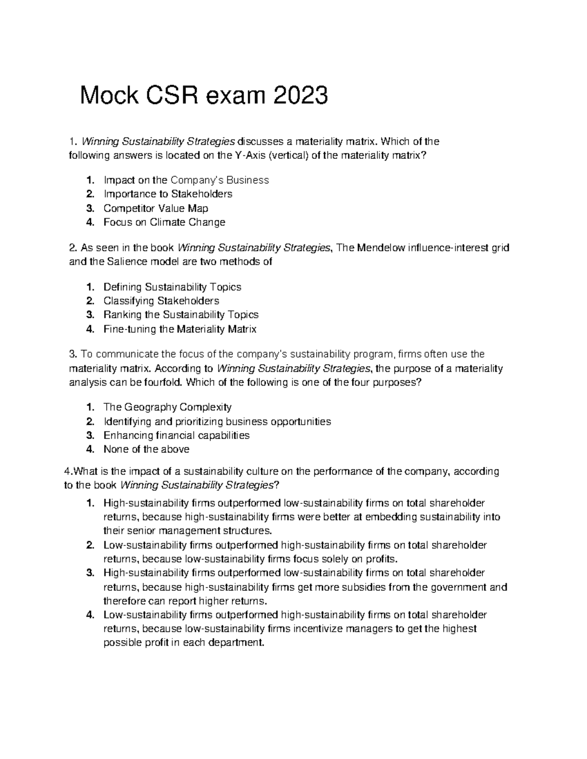 CSR Mock exam Without Answers 2023-1-3 - Mock CSR exam 2023 Winning ...