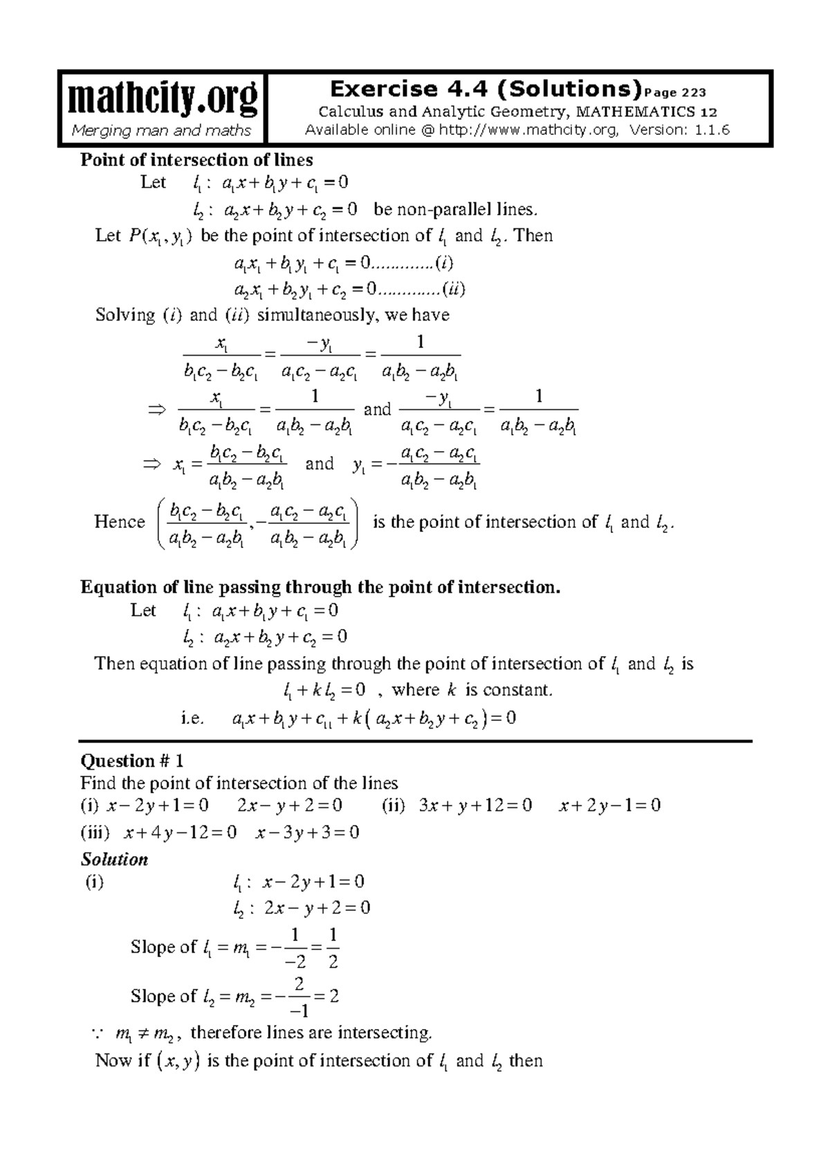 Ex 4 4 FSC part2 ver3 - mathcity Merging man and maths Exercise 4 ...