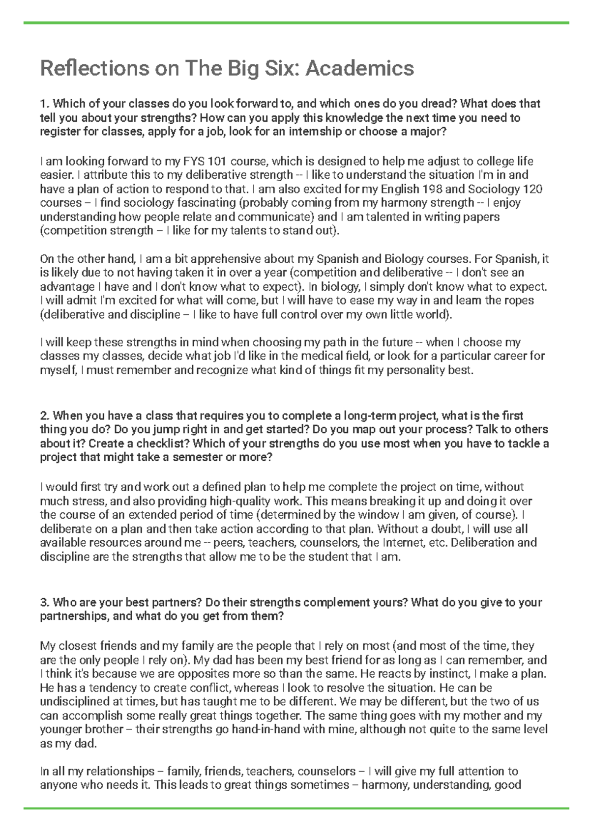 Clifton Strengths for Students ~ Questions and Answers - Reflections on ...