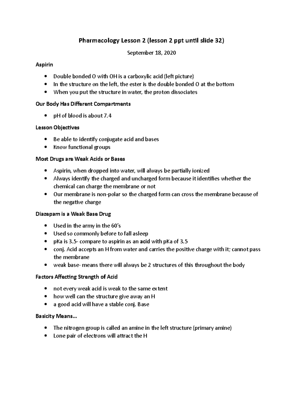 Pharmacology lesson 2 notes - Pharmacology Lesson 2 (lesson 2 ppt unil ...