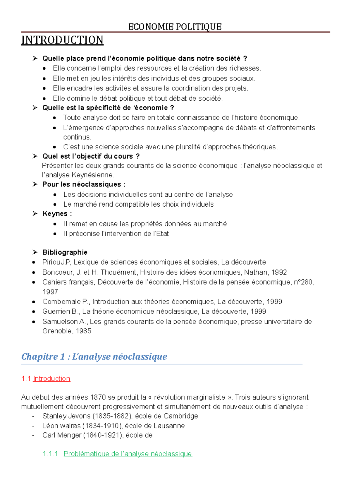 S2 Economie Politique - Warning: TT: undefined function: 32 INTRODUCTION Quelle place prend ...