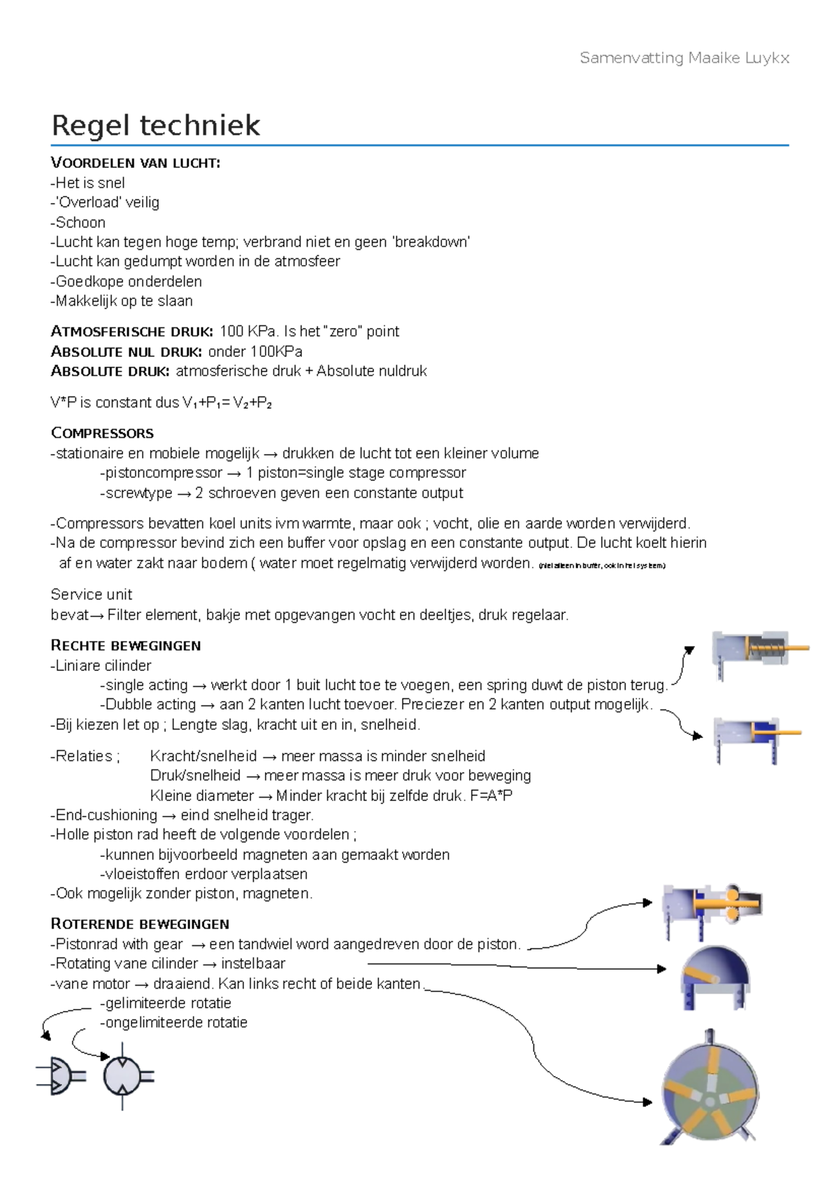 Samenvatting 1 - Is het point ABSOLUTE NUL DRUK: onder 100KPa ABSOLUTE ...