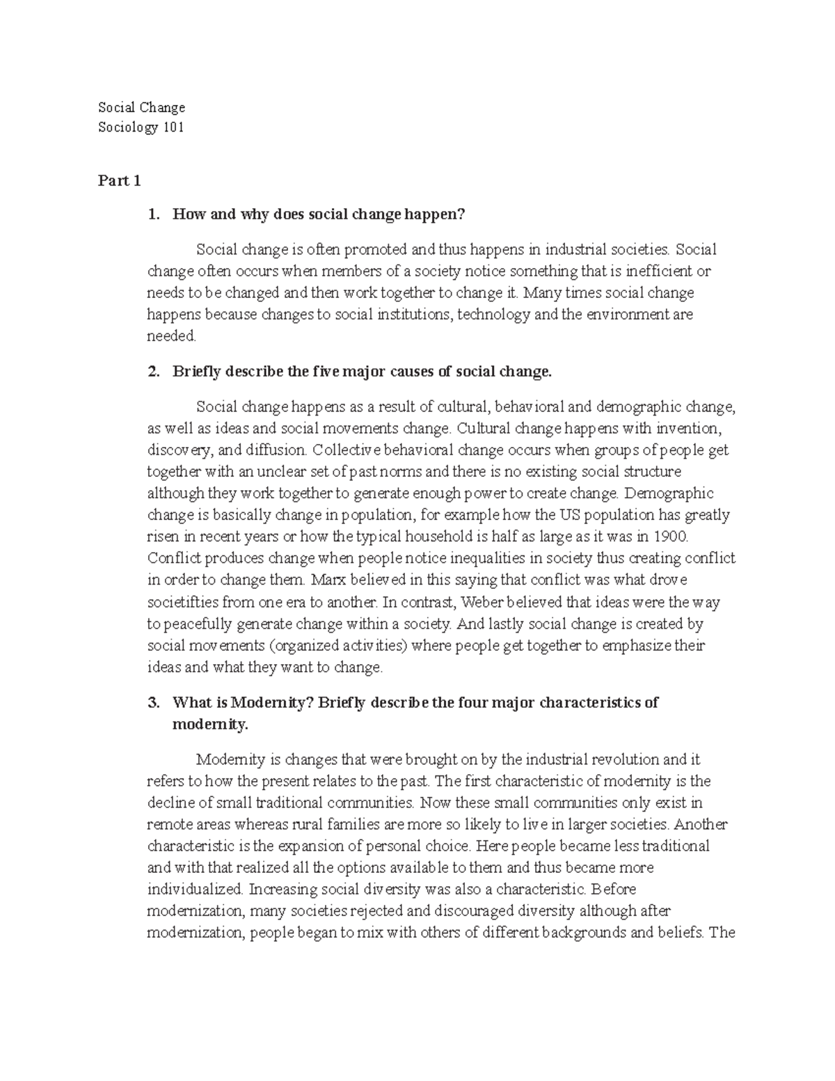 Social Change - Social Change Sociology 101 Part 1 How and why does ...