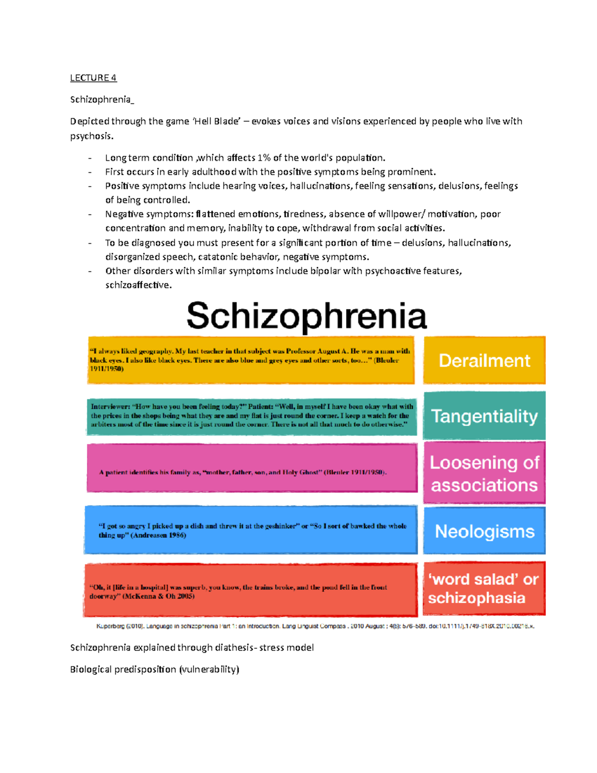 Ps118 clinical psych lecture 4 - LECTURE 4 Schizophrenia Depicted ...