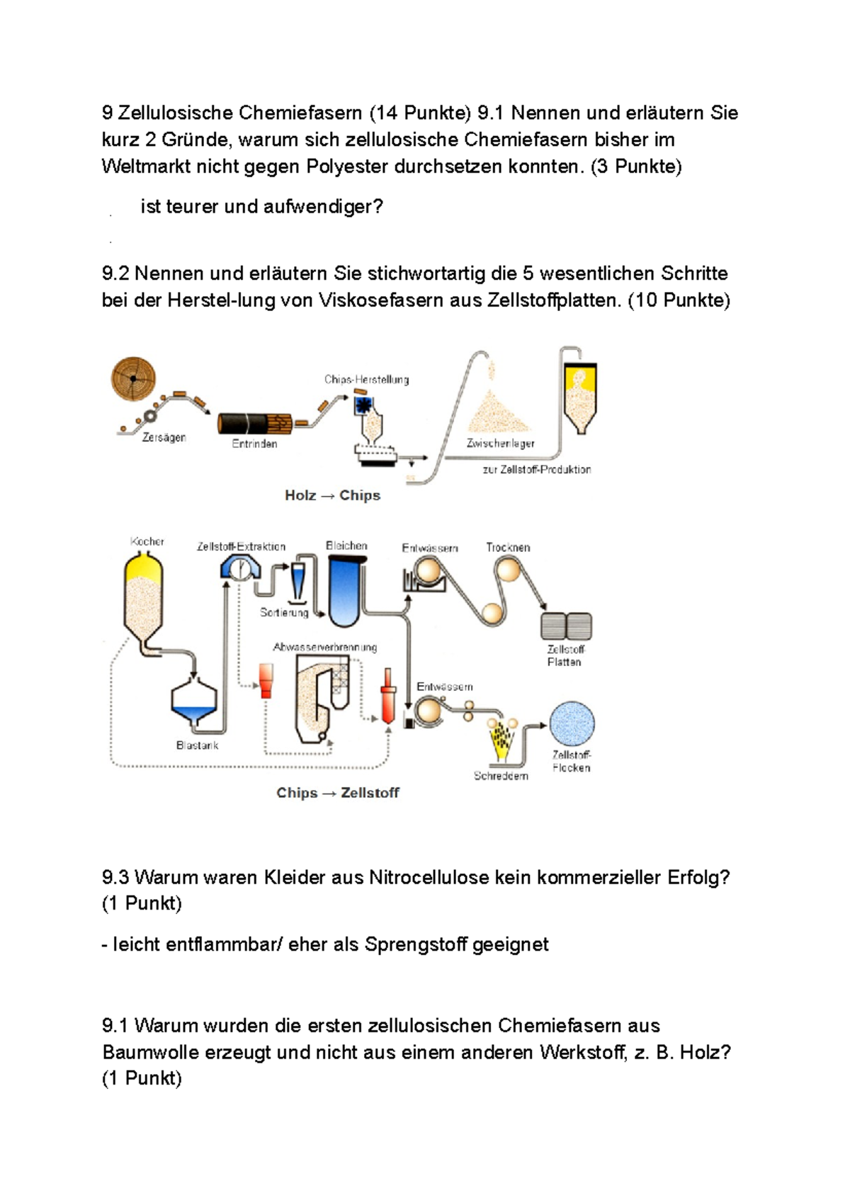 Zellulose - Alles wichtige - 9 Zellulosische Chemiefasern (14 Punkte) 9 ...