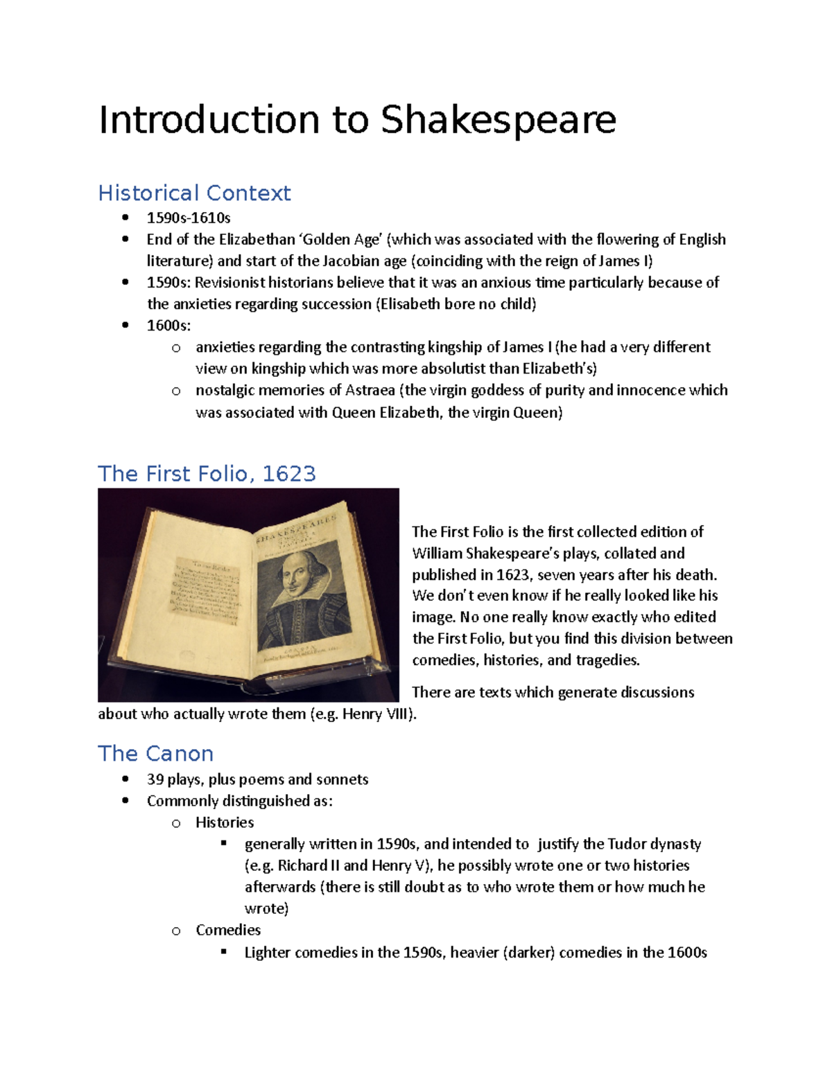 5. Introduction to Shakespeare - We even know if he really looked like ...