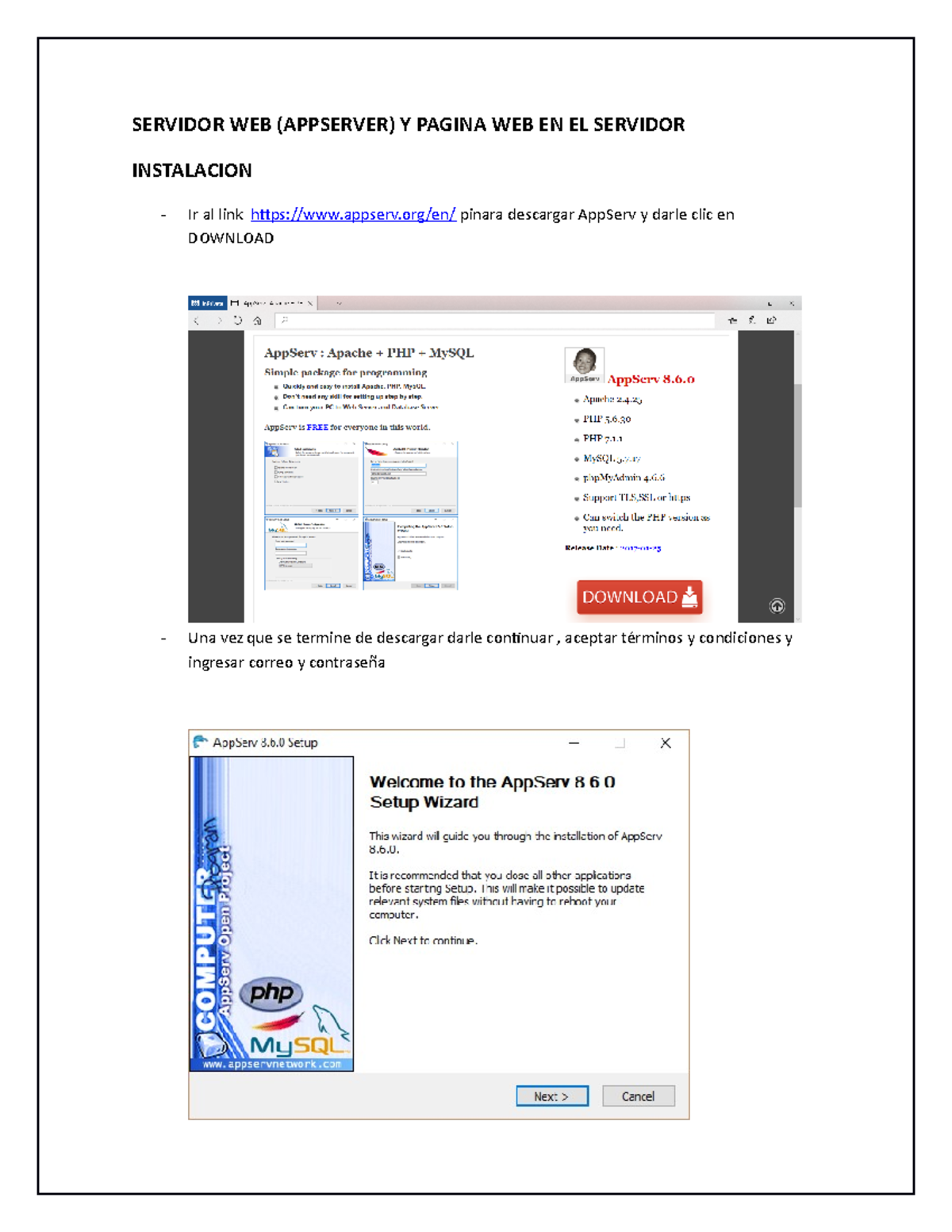 Instalaciones de Servidores web - SERVIDOR WEB (APPSERVER) Y PAGINA WEB EN EL SERVIDOR ...