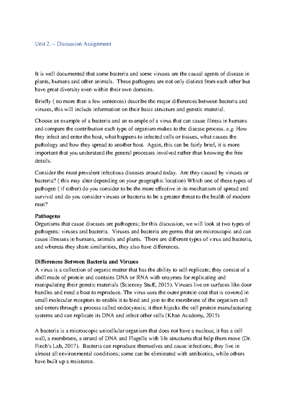 Unit 2 - Grade: A - Unit 2. – Discussion Assignment It is well ...