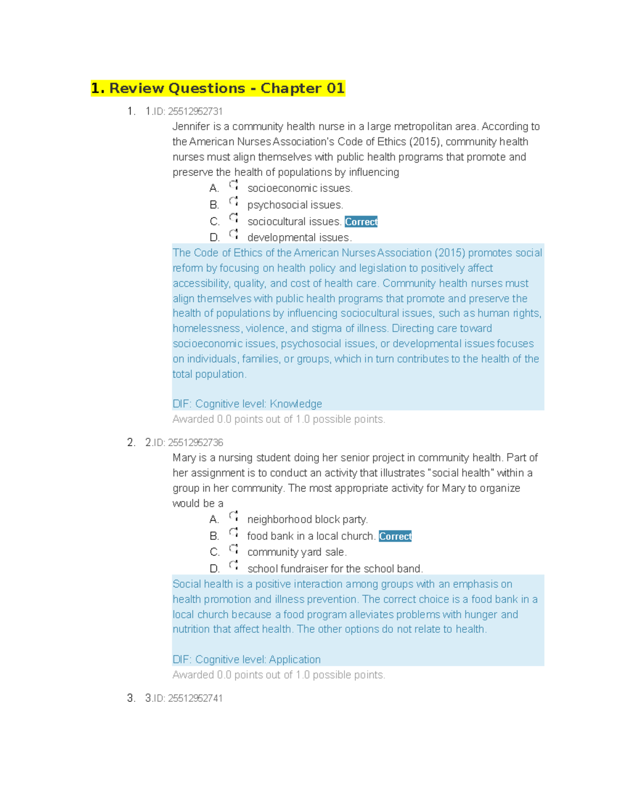 Textbook chapter questions - 1. Review Questions - Chapter 01 1. 1: ...