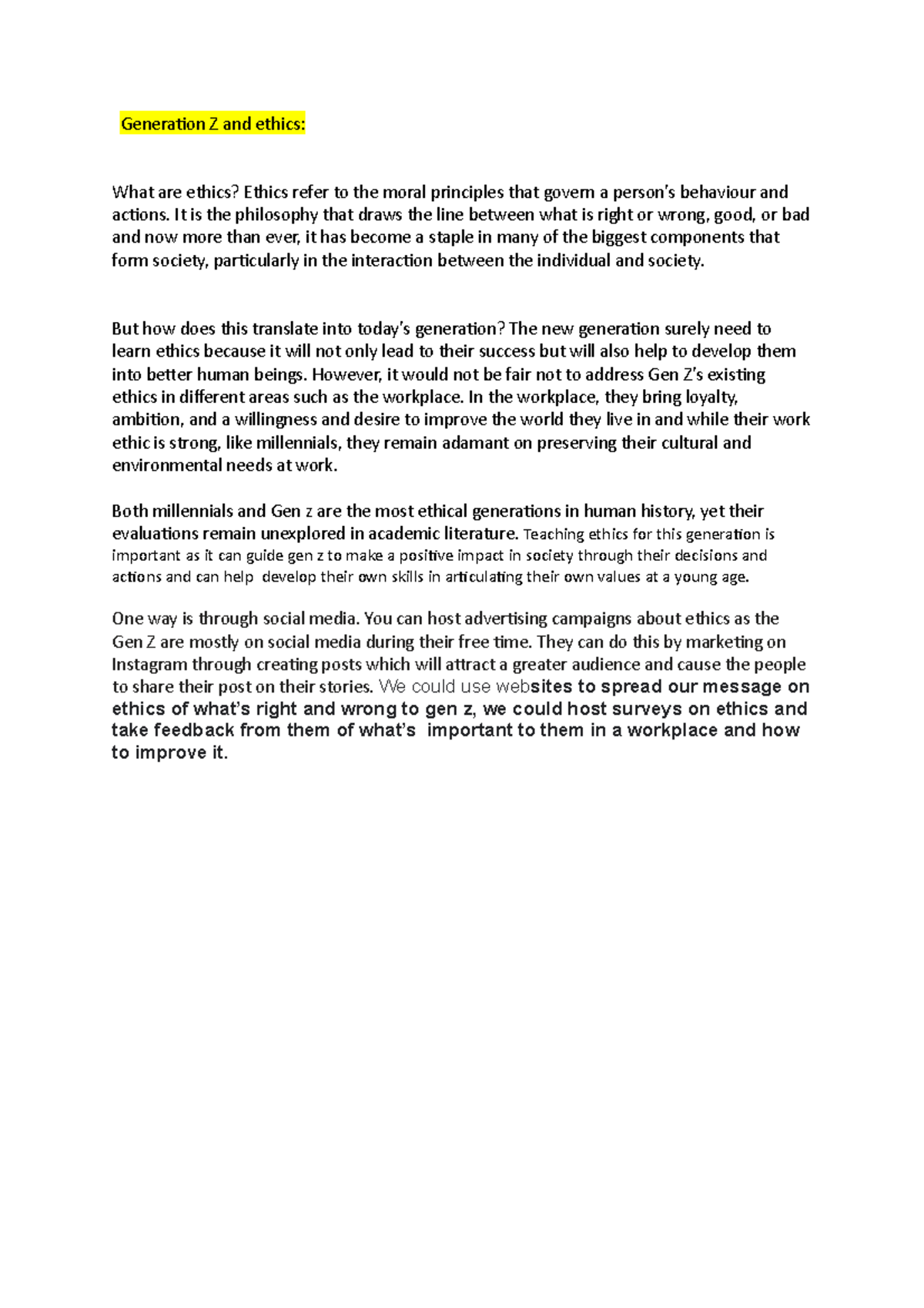 Ethics copy copy - Lecture notes 2 - Generation Z and ethics: What are ...