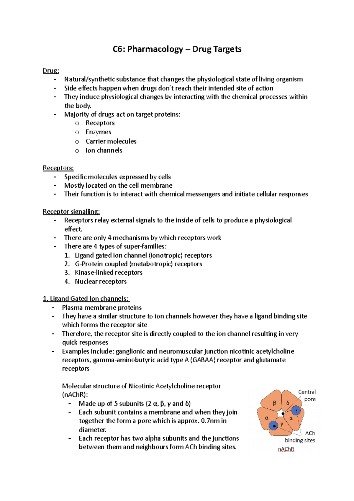 C6 Drug Targets - 4PY019 - WLV - Studocu