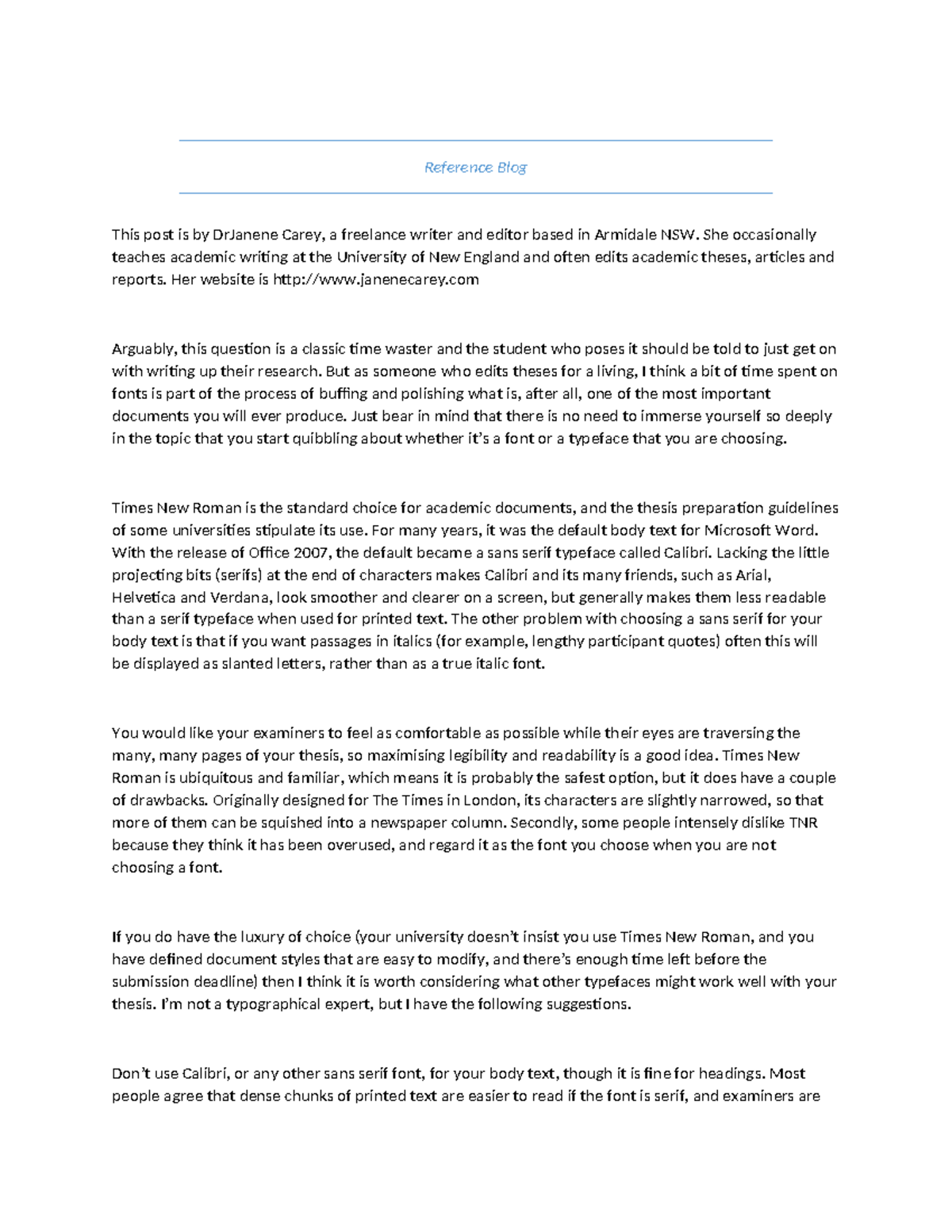 Reference Blog - Reference Blog This post is by DrJanene Carey, a ...