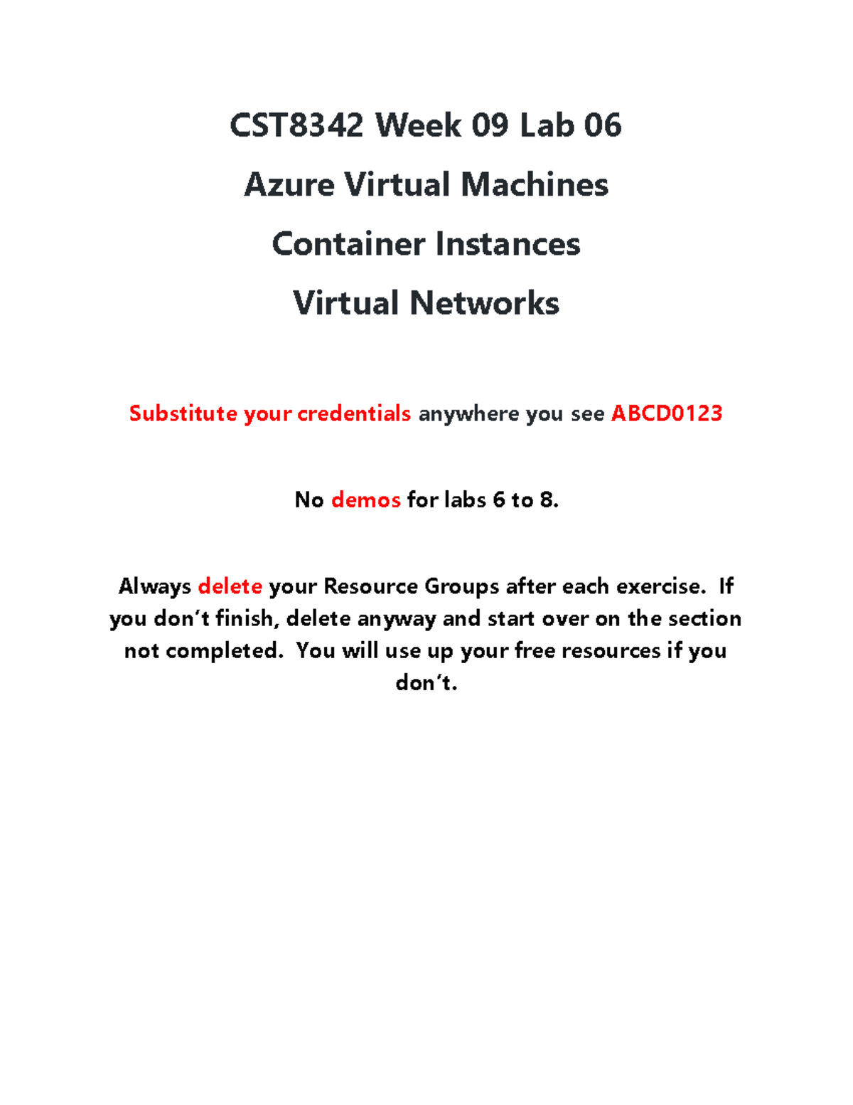 CST8342 Week 09 Lab 06 Azure VM-Containers-Virtual Network - CST8342 ...